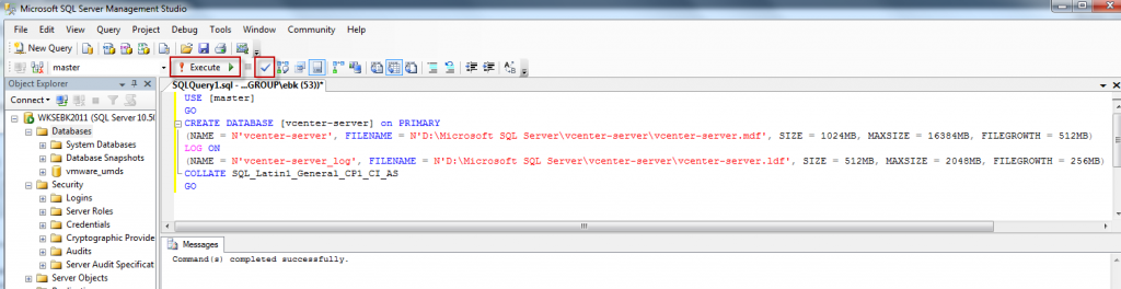 Create vCenter database quickly with Transact-SQL | Erik Bussink