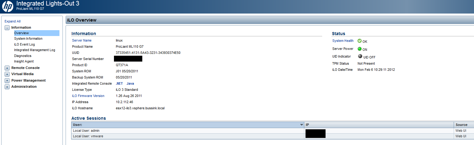 HP ML110 G7 and Power Management (iLO3 & vSphere DPM) | Erik Bussink