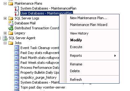 Creating a Maintenance Plan for SQL Server 2008 R2 for vCenter ...