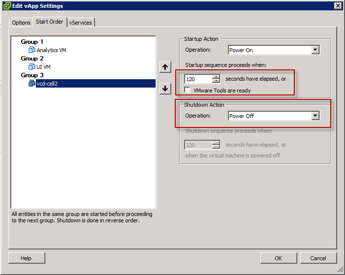 vCenter Operations Manager 5 vApp Start Order settings | Erik Bussink