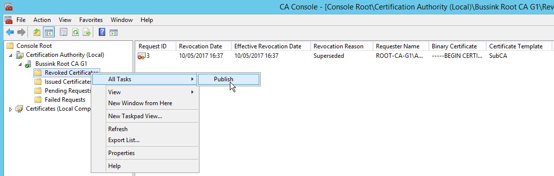 Issuing CA Renewal operation | Erik Bussink